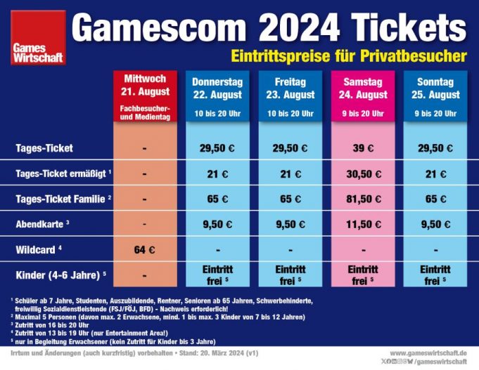 Gamescom 2024 Tickets: Nur noch Karten für Sonntag erhältlich (Update ...